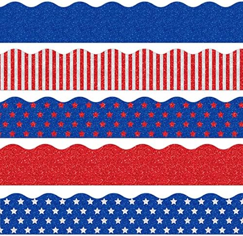 Amazon.com: Whaline 69Ft 4th of July Bulletin Board Border 60 Sheet Red ...