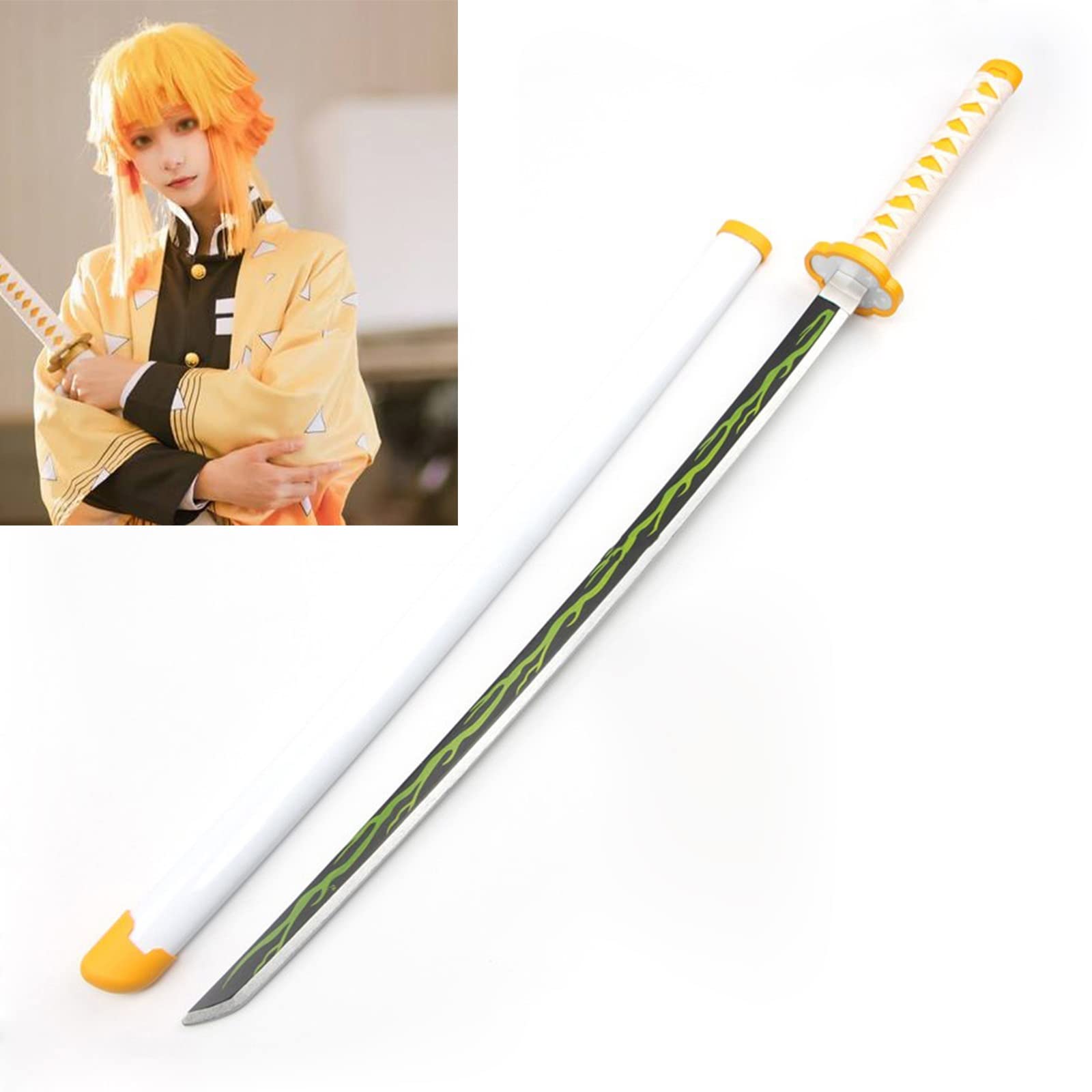 Demon Slayer Cosplay Zenitsu 41 Inch Samurai Sword Toy Demon ...
