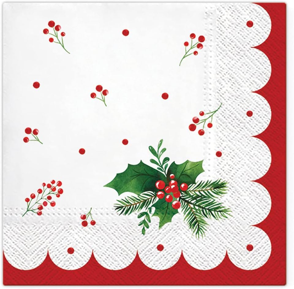 3-Ply Christmas Paper Serviettes Xmas Napkins for Decoupage 33cm x 33cm ...