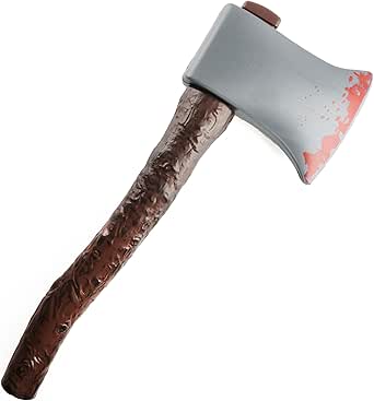 Bloody Axe With Brown Handle Fancy Dress Accessory - 41 cm Long Plastic ...