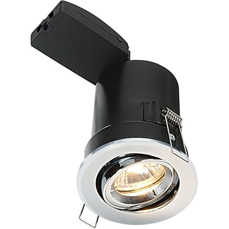 National Lighting Shield Plus Modern Chrome Fire Rated GU10 Dimmable ...