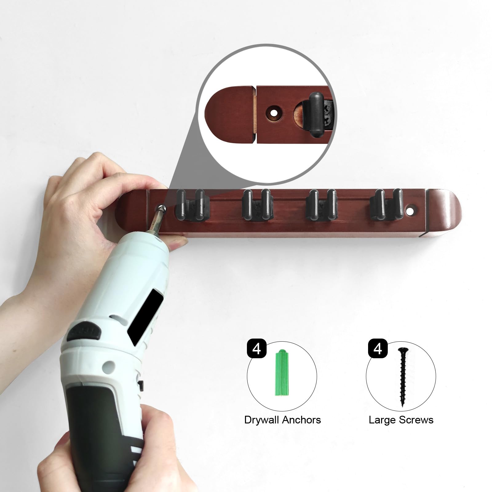 Snapklik.com : MoyanSuper Billiard/Pool Cue Wall Rack - 4 Cue Stick ...