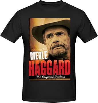 Amazon.com: Merle Haggard Shirt Men's Personalised Crew Neck Short ...