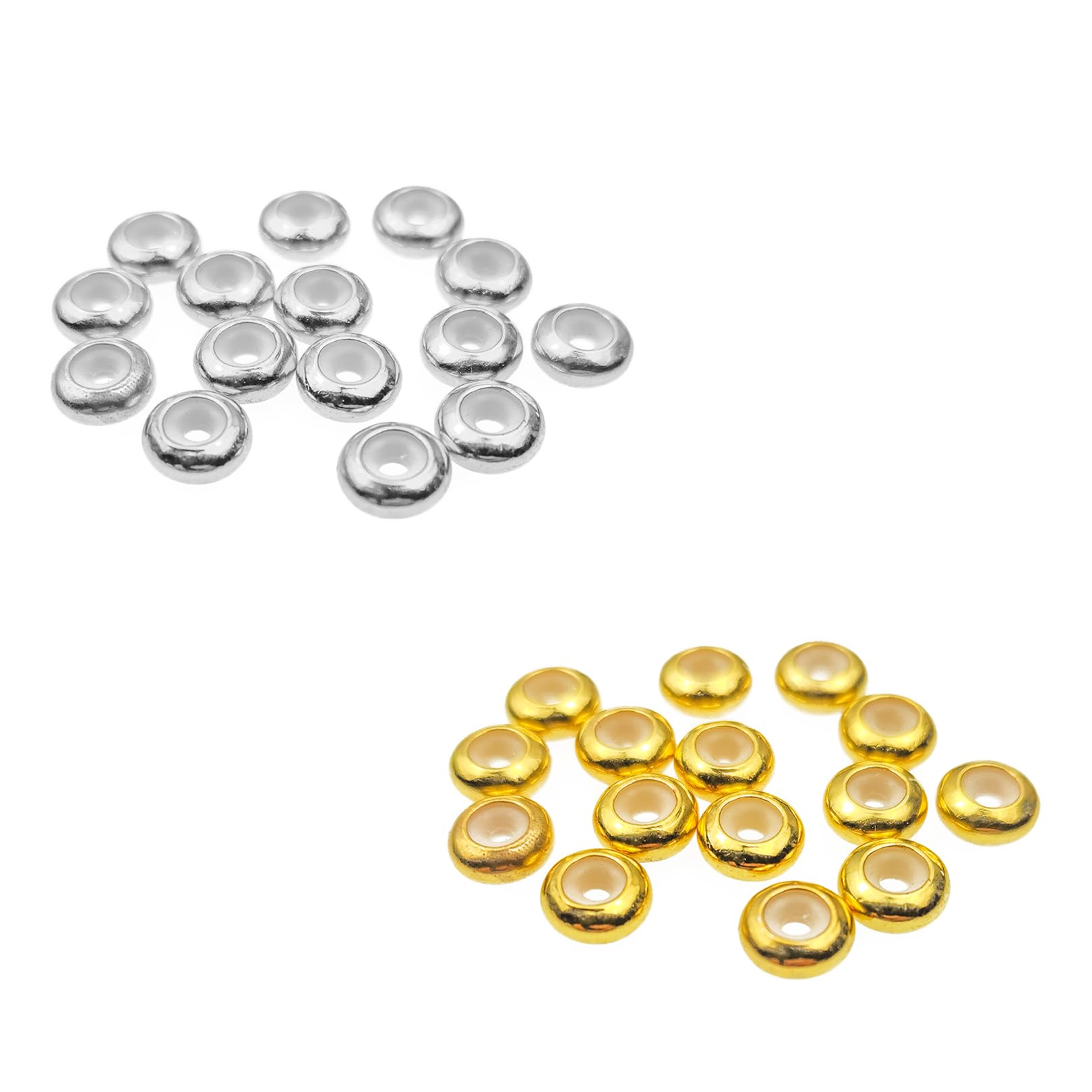 Amazon.com: Mulutoo 30Pcs Brass Rubber Beads Stopper Beads Stopper ...