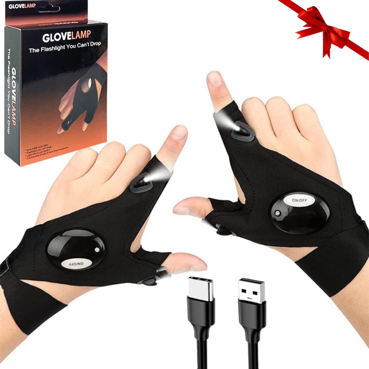 Amazon.com: Rechargeable Flashlight Gloves Gift, Gloves with Lights ...