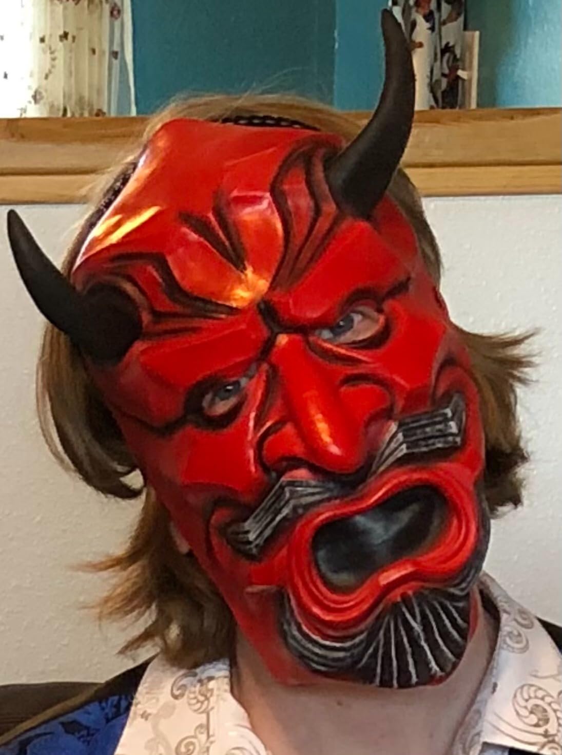 Amazon.com: Bstask Hannya Mask, Japanese Demon Face Halloween Mask NOH ...