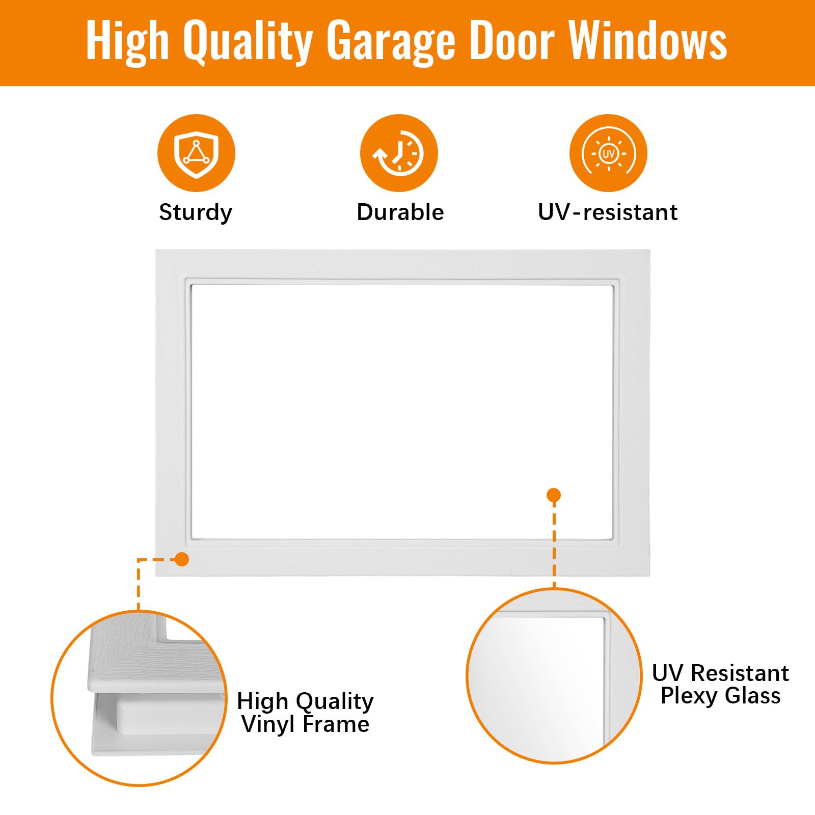 4 Pcs 21"×14" Garage Door Windows, Replacement Vinyl Windows Inserts ...