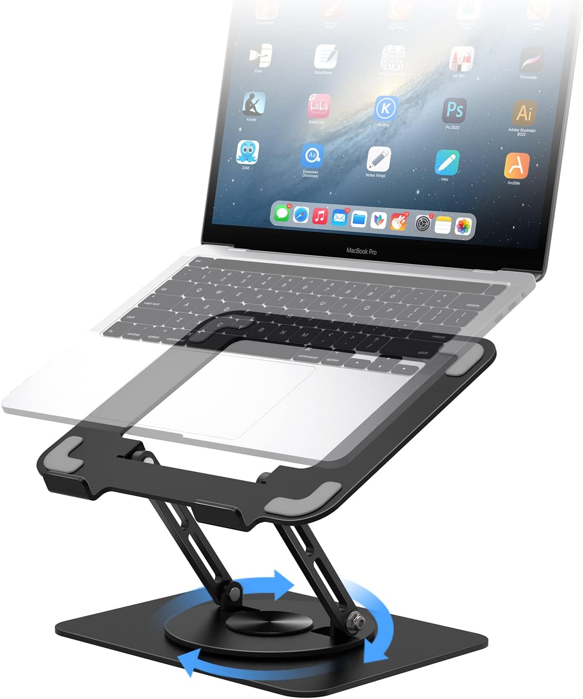 Amazon.com: meatanty Laptop Stand, Ergonomic 360° Swivel Laptop Stand ...
