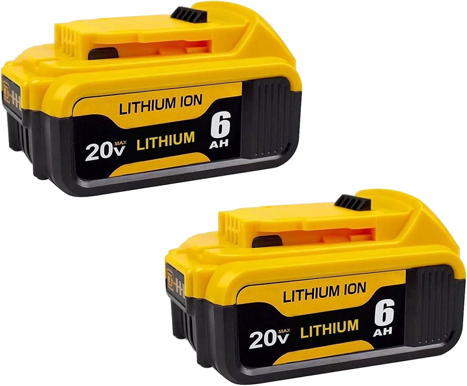 2Packs 20V DCB206-2 6000mAh Battery Compatible for Dewalt 20V Battery ...