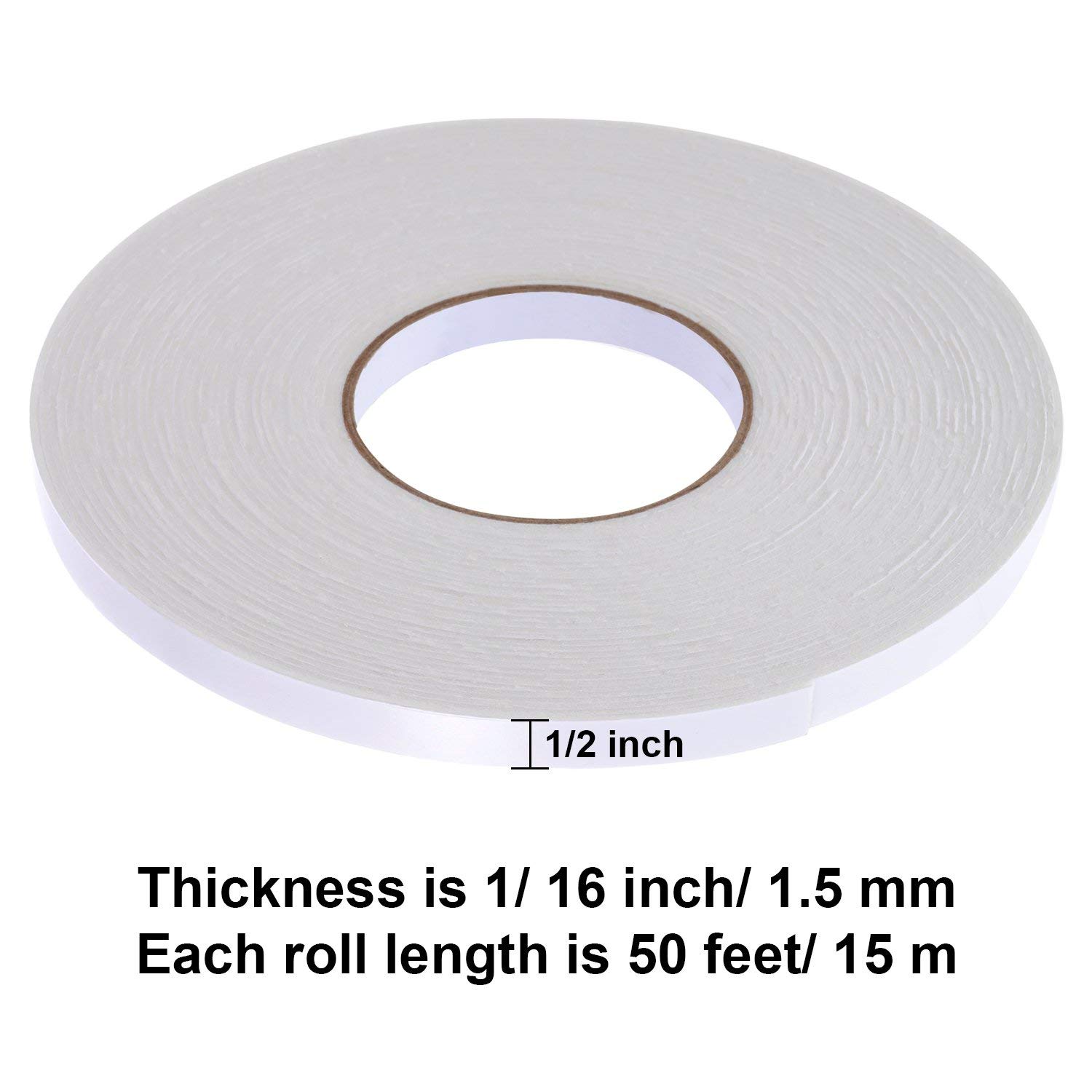 Snapklik.com : 2 Rolls Double Sided Foam Tape PE Foam Tape Sponge Soft ...