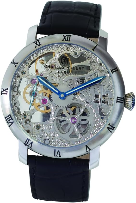 Amazon.co.jp: [チャールズ・ヒューバート] 腕時計 機械式手巻き スケルトン 4038-C メンズ ブラック : ファッション