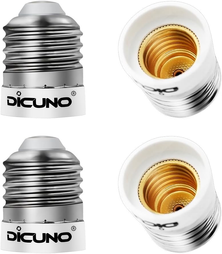 Amazon | Abishion E26 to E17口金変換アダプタ、LED電球ソケットアダプター、E26変換電球ソケット 、E26→E17 へ 電球ソケット、電球なし、PSE認証済(2個 ...