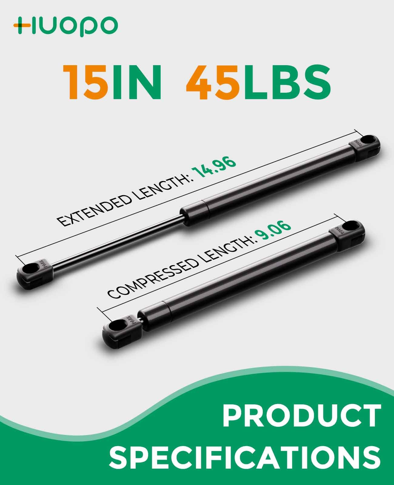 Snapklik.com : HUOPO 15 Inch 45 Lb/200 N Gas Strut Shocks Lift Support ...