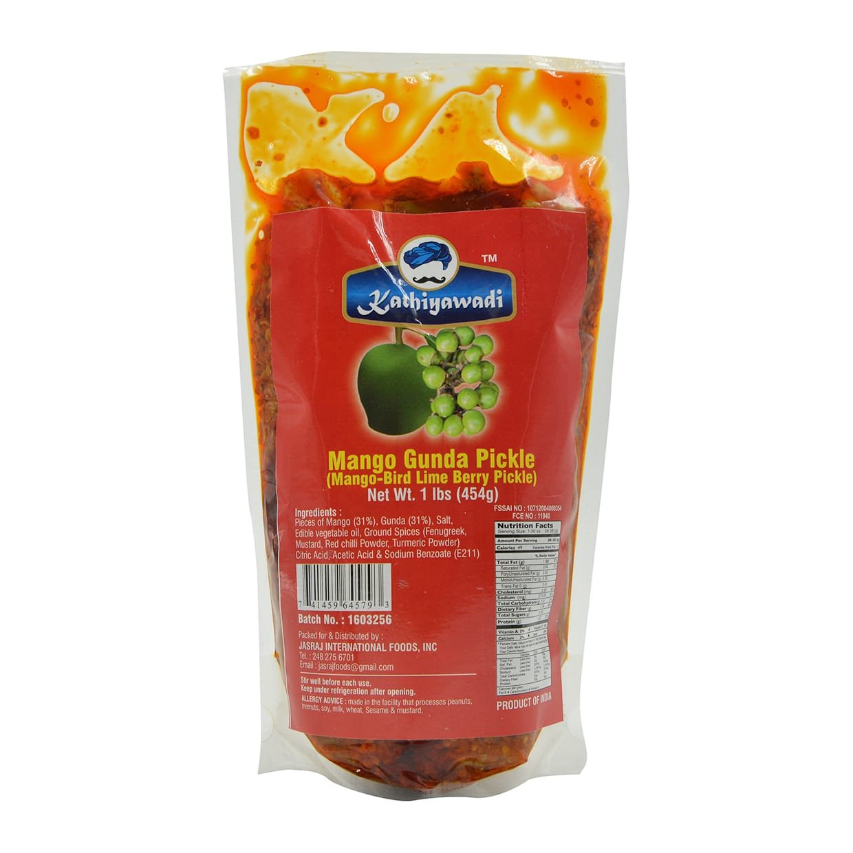 Amazon.com : Kathiyawadi, Mango Gunda Pickle, 454 Grams(gm) : Grocery ...