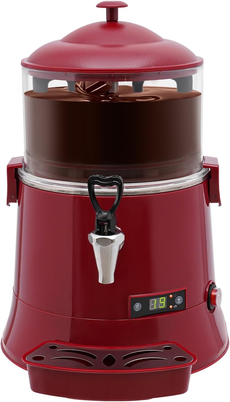 Amazon.com: Commercial Hot Chocolate Machine 5L/1.32Gal Red Stainless ...