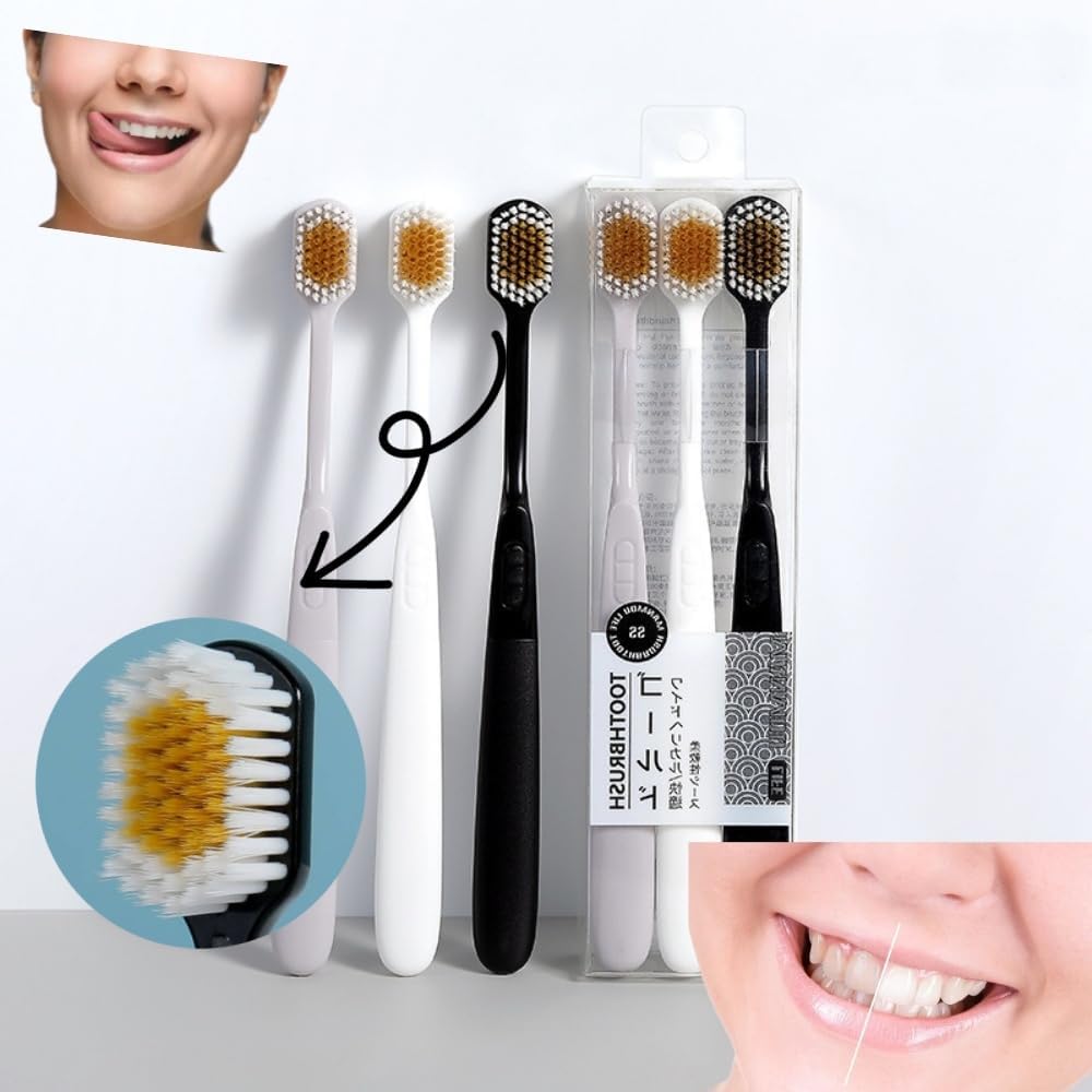 Amazon.com : LuminaLife Japanese Soft-bristled Manual Adult Toothbrush ...