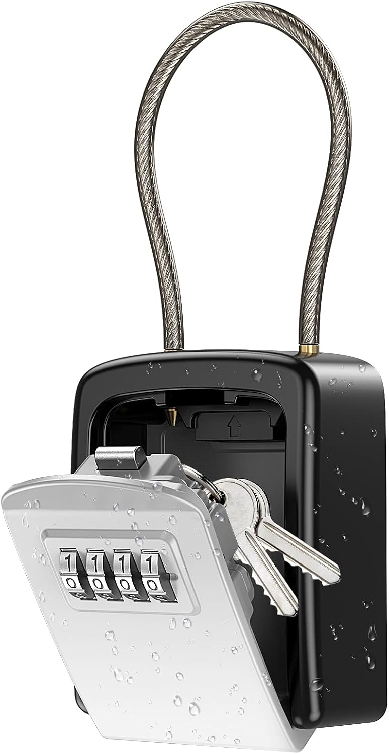 KeeKit Key Lock Box, Safe Lock Box for Keys with Removable Chain ...