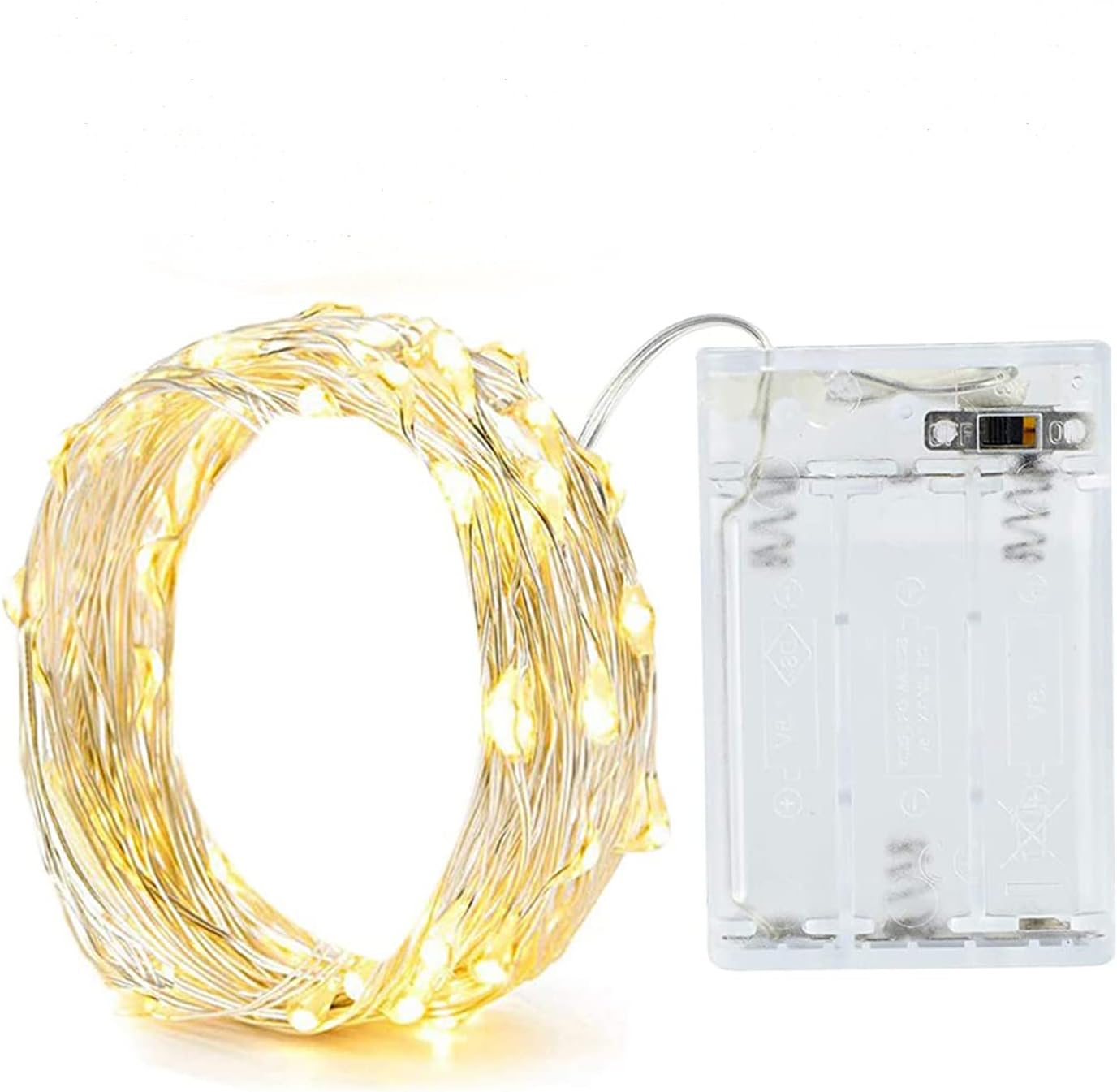 Fairy Lights, 2M 20 LEDs Battery Powered Silver Wire String Lights ...