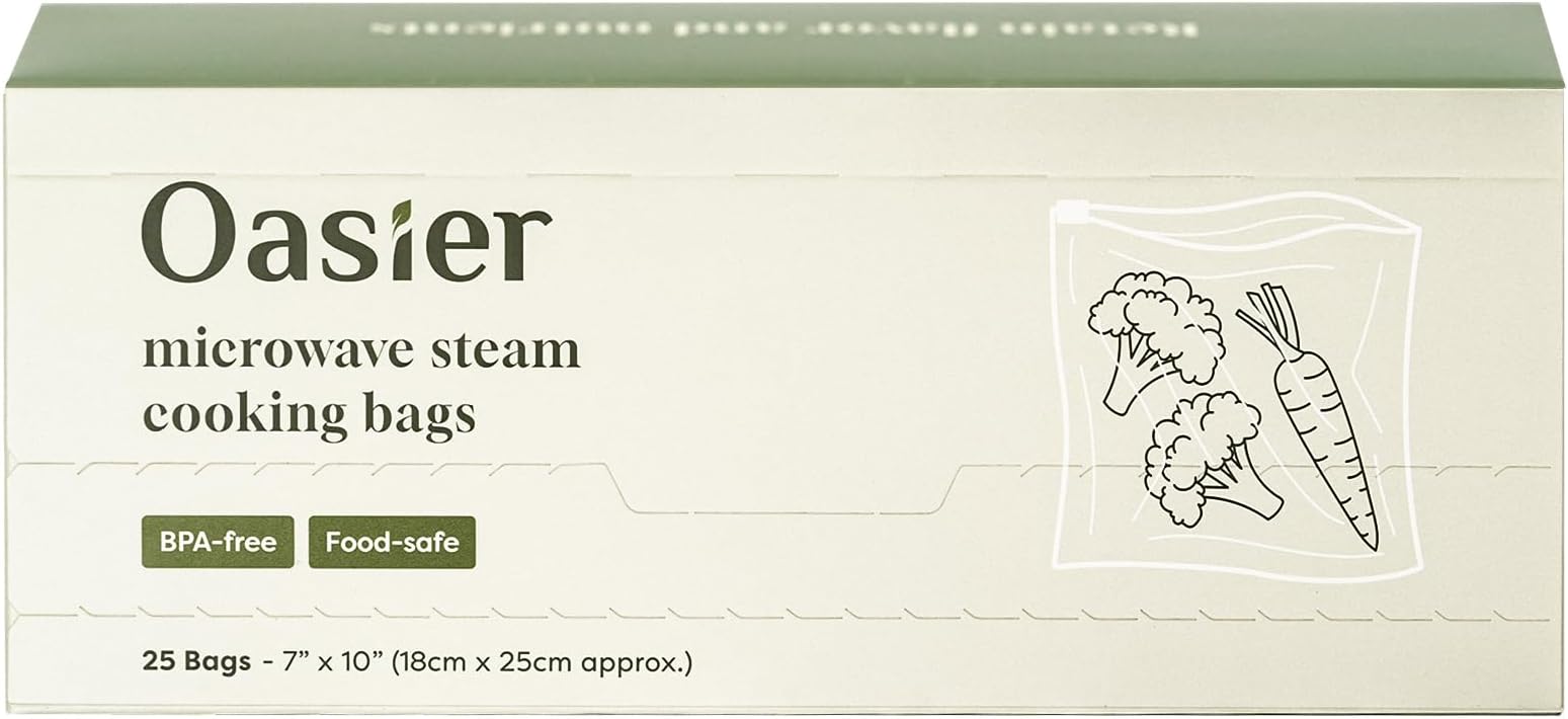 Amazon.com: Oasier Microwave Steamer Cooking Bags, 25 Count, Healthy ...