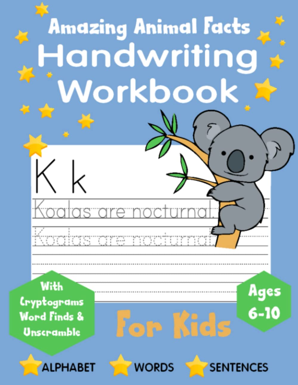 Handwriting Practice Book for Kids -Animal Facts- Ages 6 and up ...