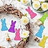 Amazon.com: 100 Pcs Easter Glitter Bunny Cutouts Card Colorful Rabbit ...