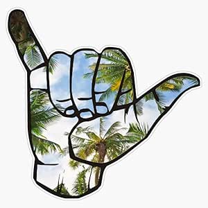 Amazon.com - Palm Tree Shaka Vinyl Sticker Waterproof Decal Laptop Wall ...