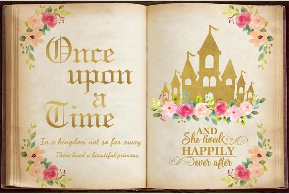 Amazon.com : 10x8ft Vinyl Vintage Fairy Tale Book Backdrop Once Upon A ...