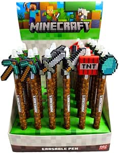 Puckator Inkredible Erasable Pen with Minecraft PVC Tools Topper - Cool ...