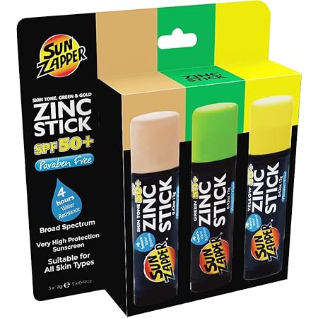 Amazon.com: Sun Zapper Skin Tone Zinc Stick SPF 50+ by Sun Zapper ...