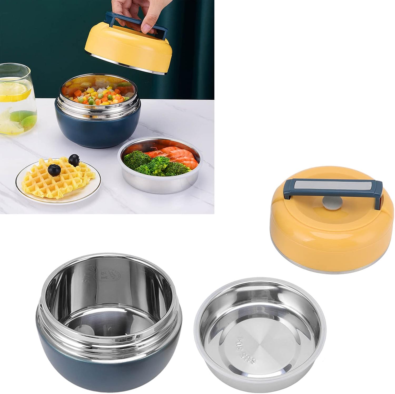 Amazon.com: OVAST Insulated Lunch Box, Bento Box, 0.8L Stainless Steel ...