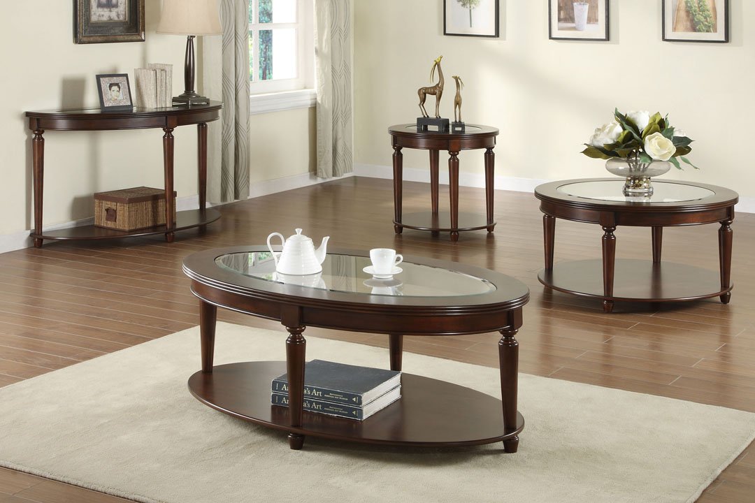 Amazon.com: Furniture of America Granvia Dark Cherry Coffee Table ...