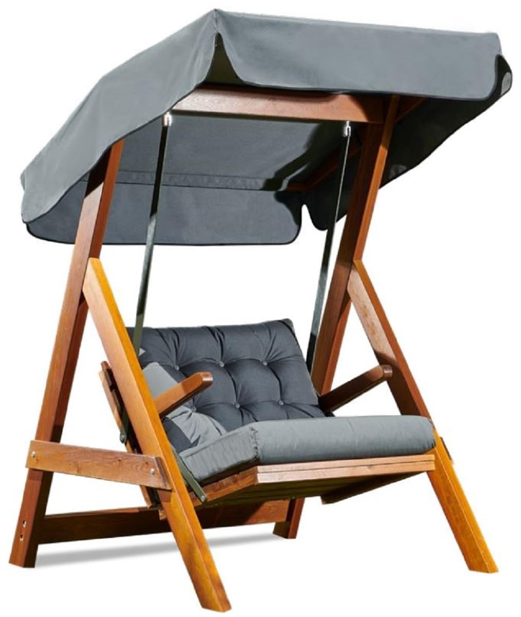 Casa Padrino Luxury Hollywood Swing Anthracite Gray/Brown - Modern ...