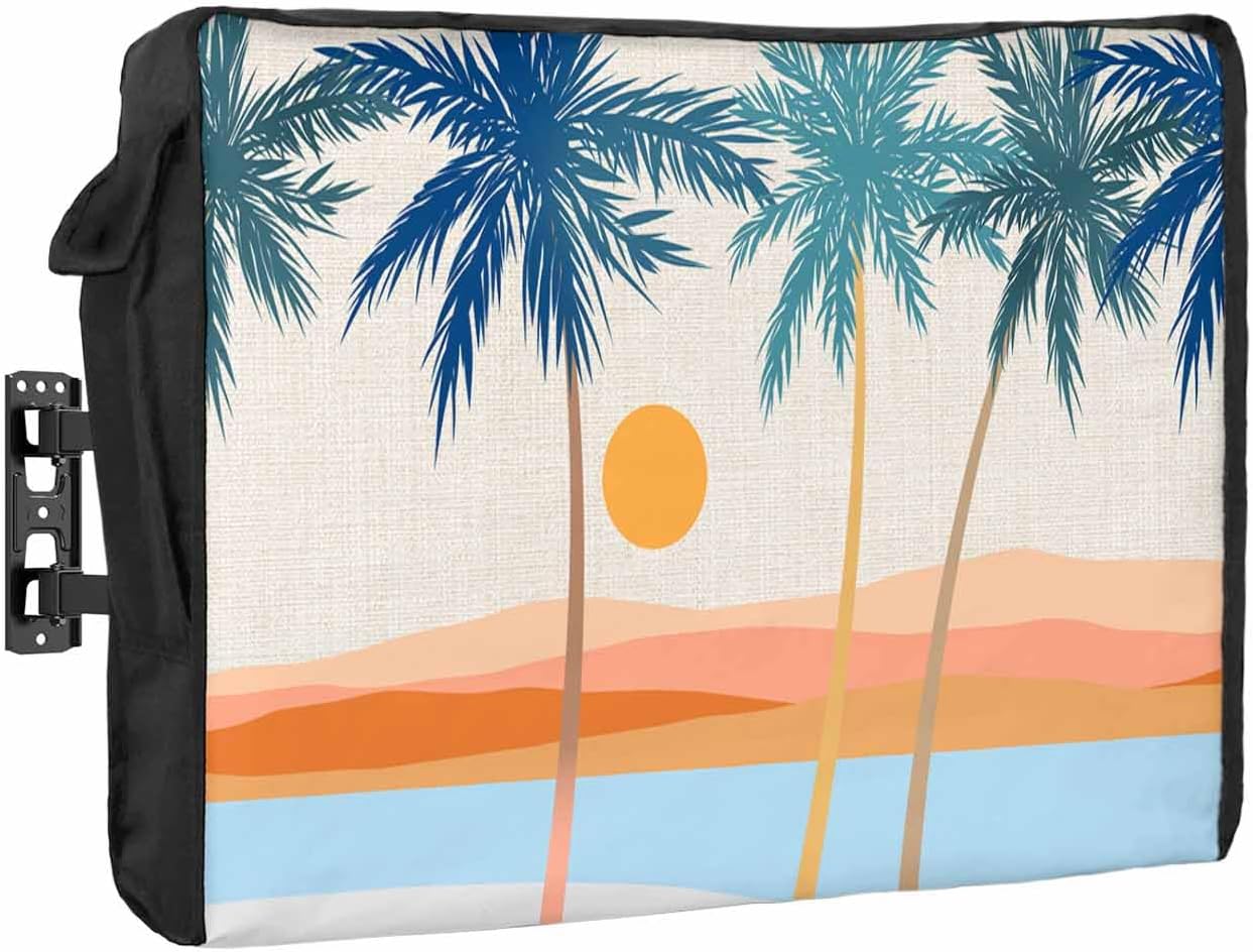 Amazon.com: Summer Palm Tree Waterproof Outdoor TV Cover 52-55 Inch ...