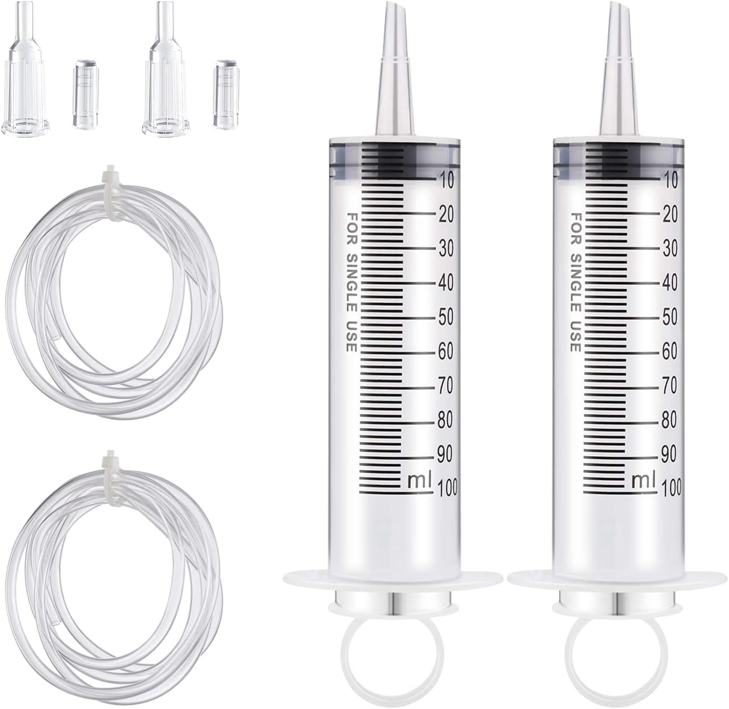 2 Pack 100ml Large Syringe Sterile Individually Wrap, Plastic Syringes ...