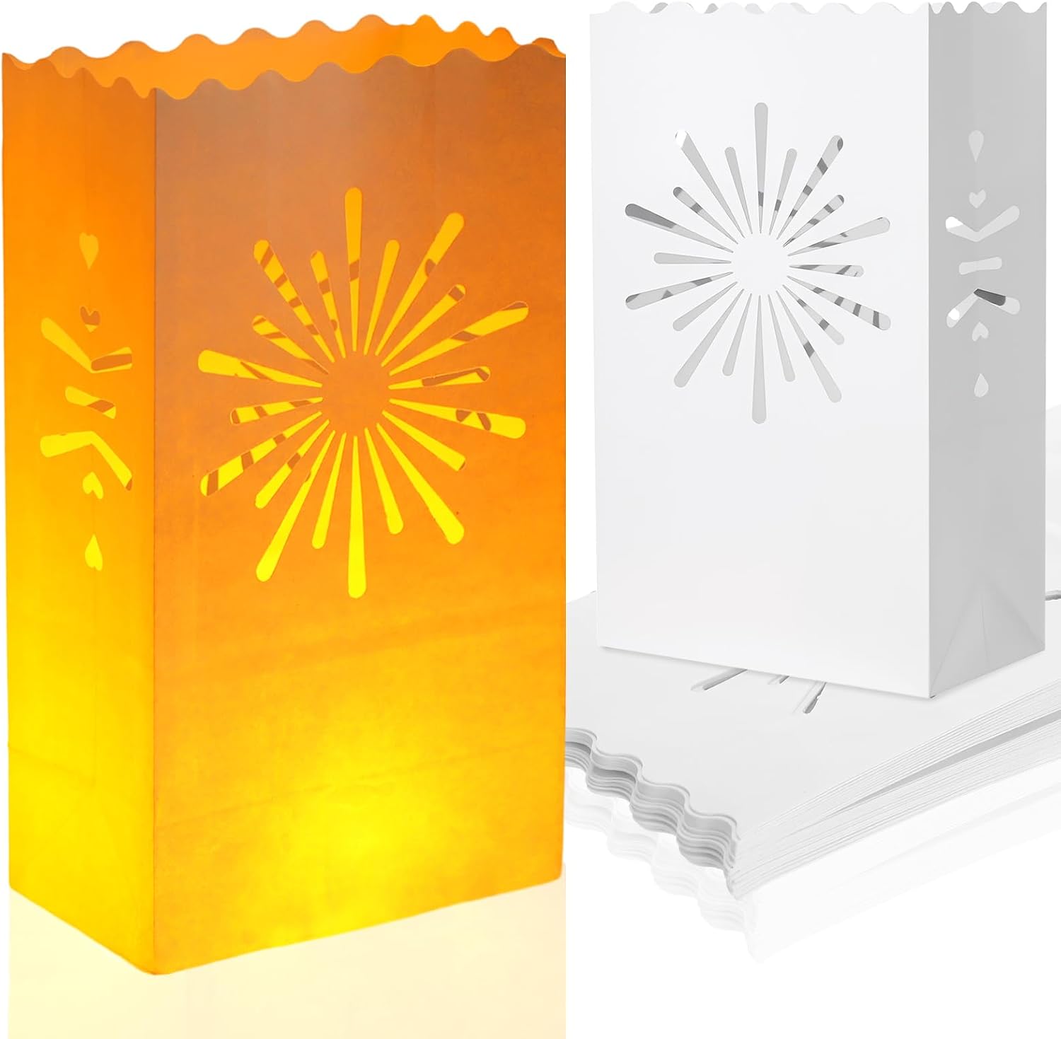 Amazon.com: Honoson 24 Pcs Christmas Luminary Candle Bags Fire ...