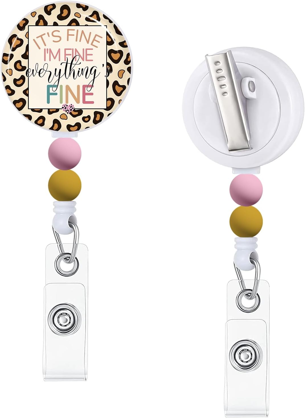 Amazon.com : TPOAEL Inspirational Quote Pink Retractable Badge Reel ...