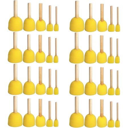 Amazon.com: WAFJAMF 20-Pieces Assorted Size Round Sponges Brush Set, Paint Tools for Kids ...