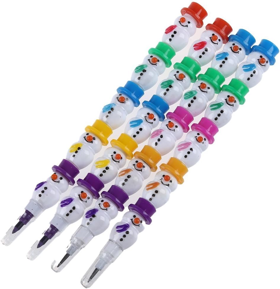 Amazon.com: SODIAL(R) 4Pcs Stackable Snowman Crayons And Pencils : Toys ...