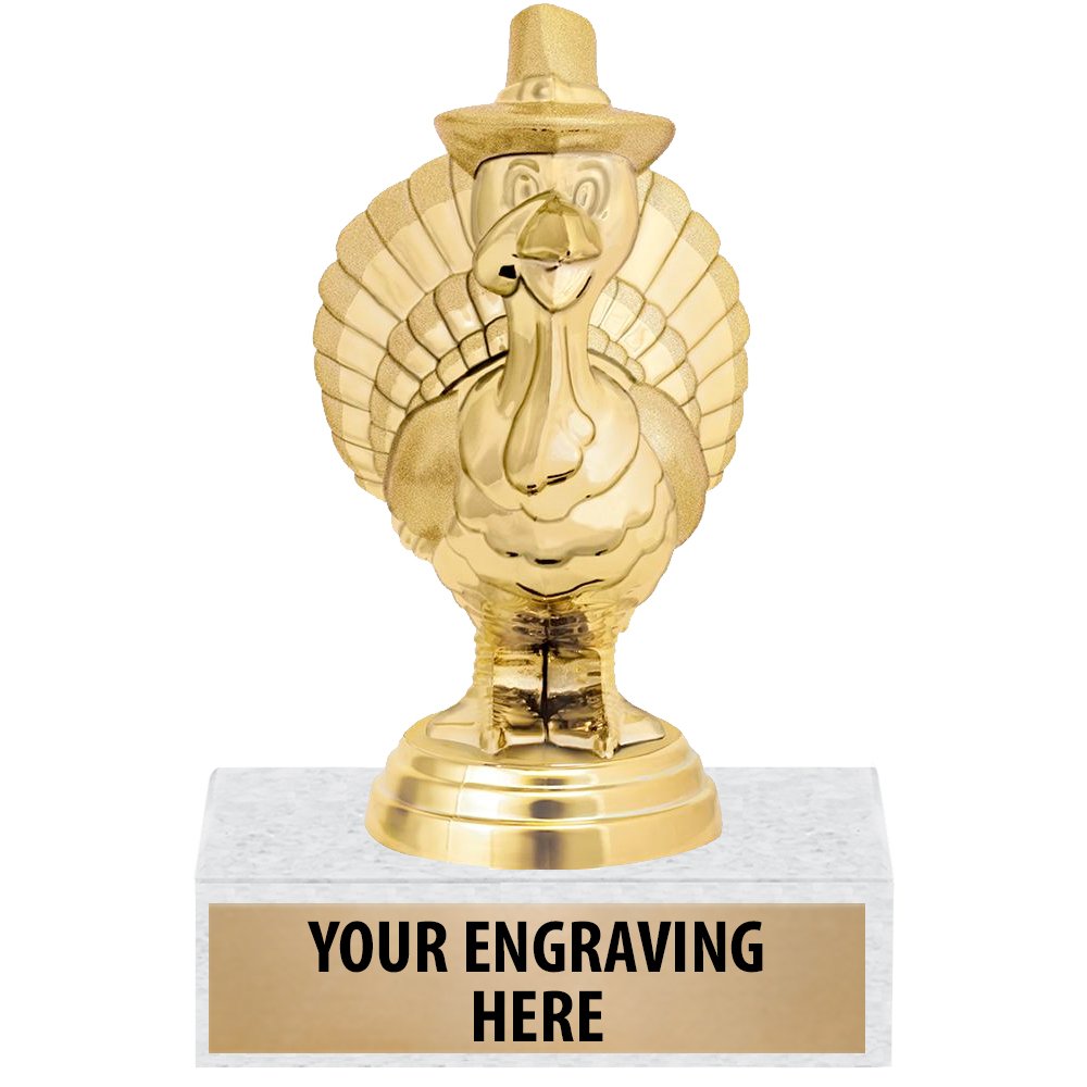 Amazon.com: Bulk 5.25" Gold Turkey Trophies - Personalized Thanksgiving ...