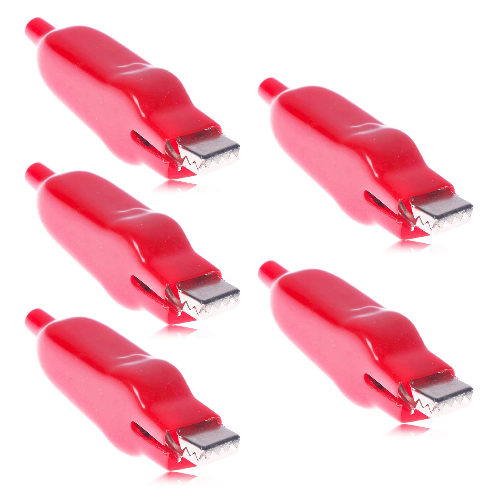 WSERE 5 Pack 20A PVC Sheathed Alligator Clamps Crocodile Clips ...