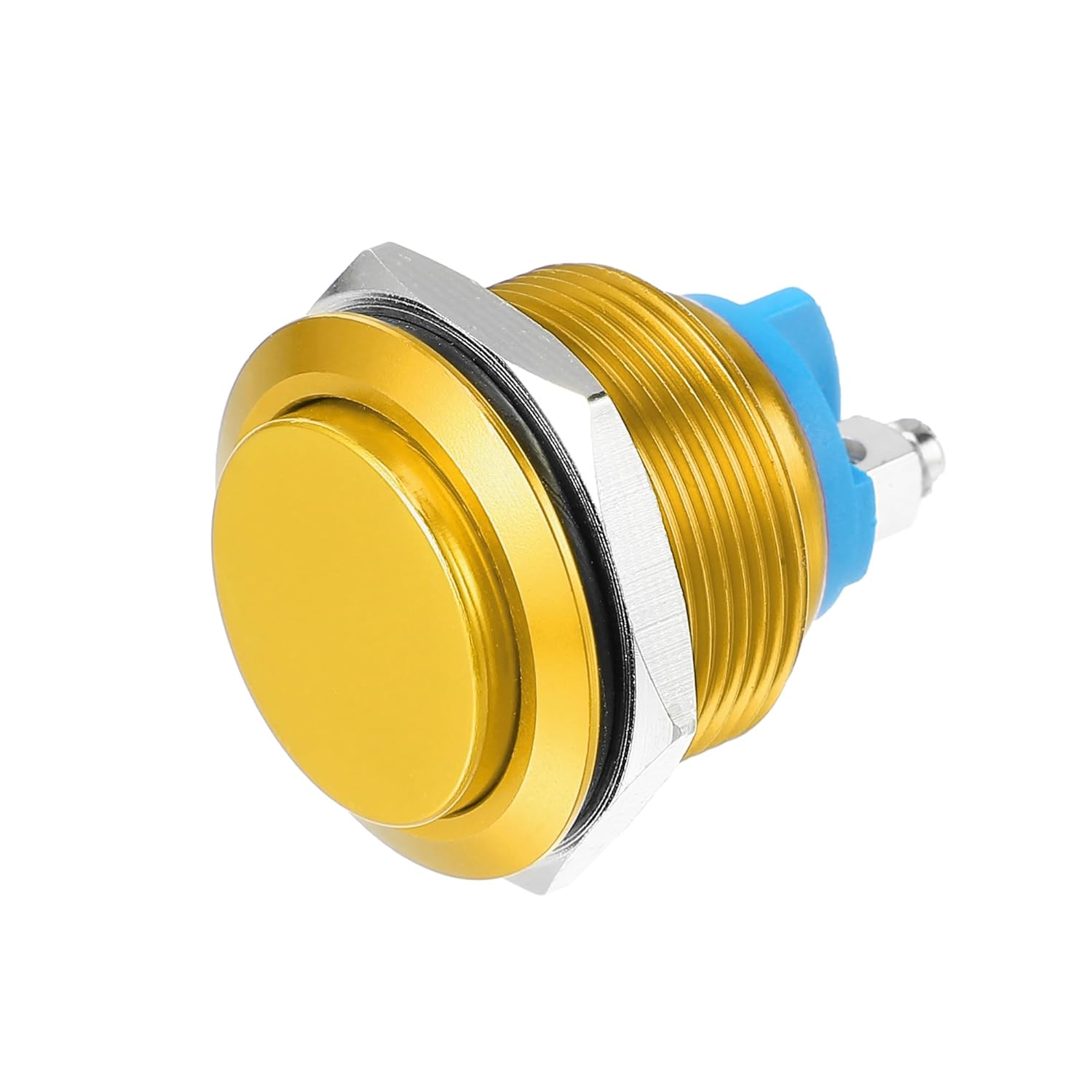 uxcell 22 mm Momentary Push Button Control Switch Metal Round Start ...