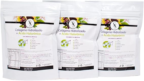 SILVIA STRAUSS Colágeno Hidrolizado + Ácido Hialurónico + Omega 3 y 6 + Cúrcuma, Suplemento ...