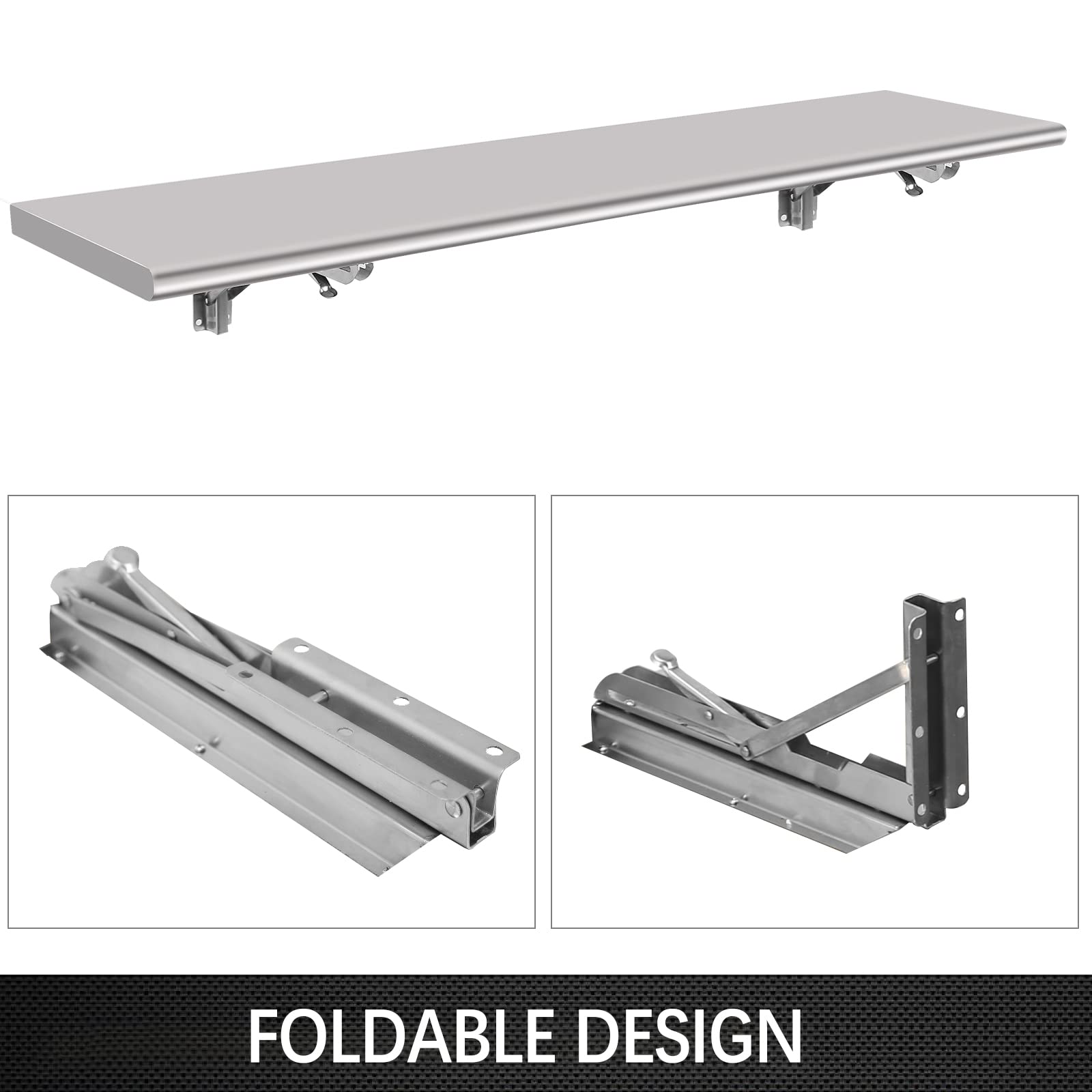 Snapklik.com : Concession Shelf 50 L X 12W Folding Shelf Stainless ...