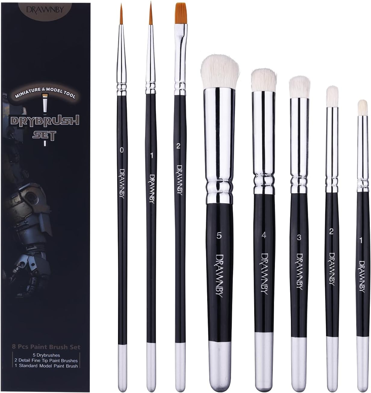 Amazon.com: Falling in Art 5 Pcs Professional Drybrush Set, Detail Dry ...