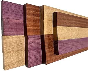 Amazon.com: Pack of 15,Purpleheart,A.Mahogany, Bloodwood Lumber Boards ...