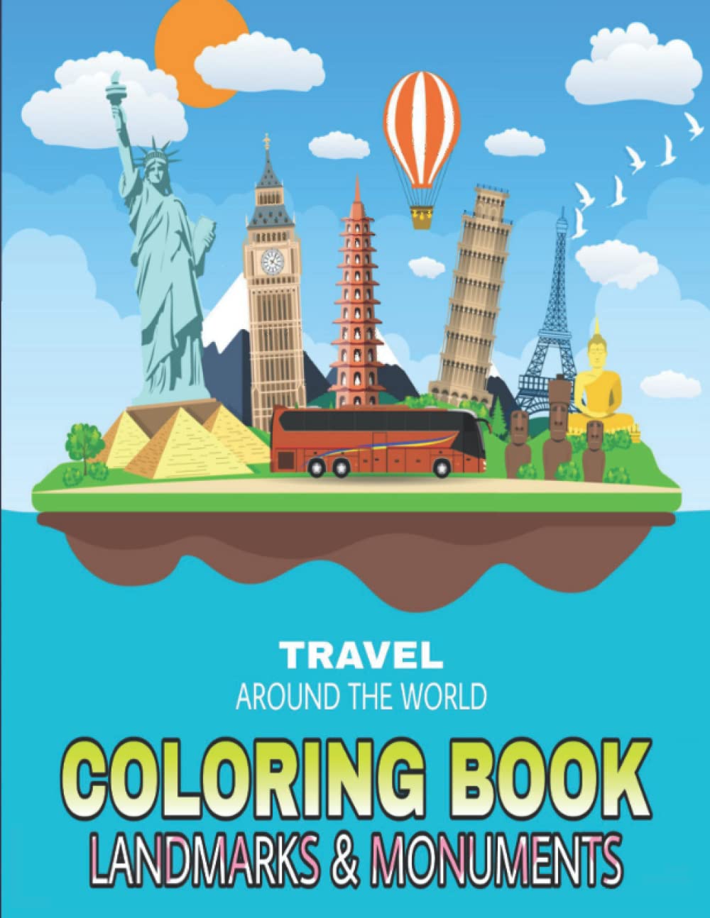 Buy Landmarks & Monuments Coloring Book: Eiffel Tower, Big Ben, Taj ...