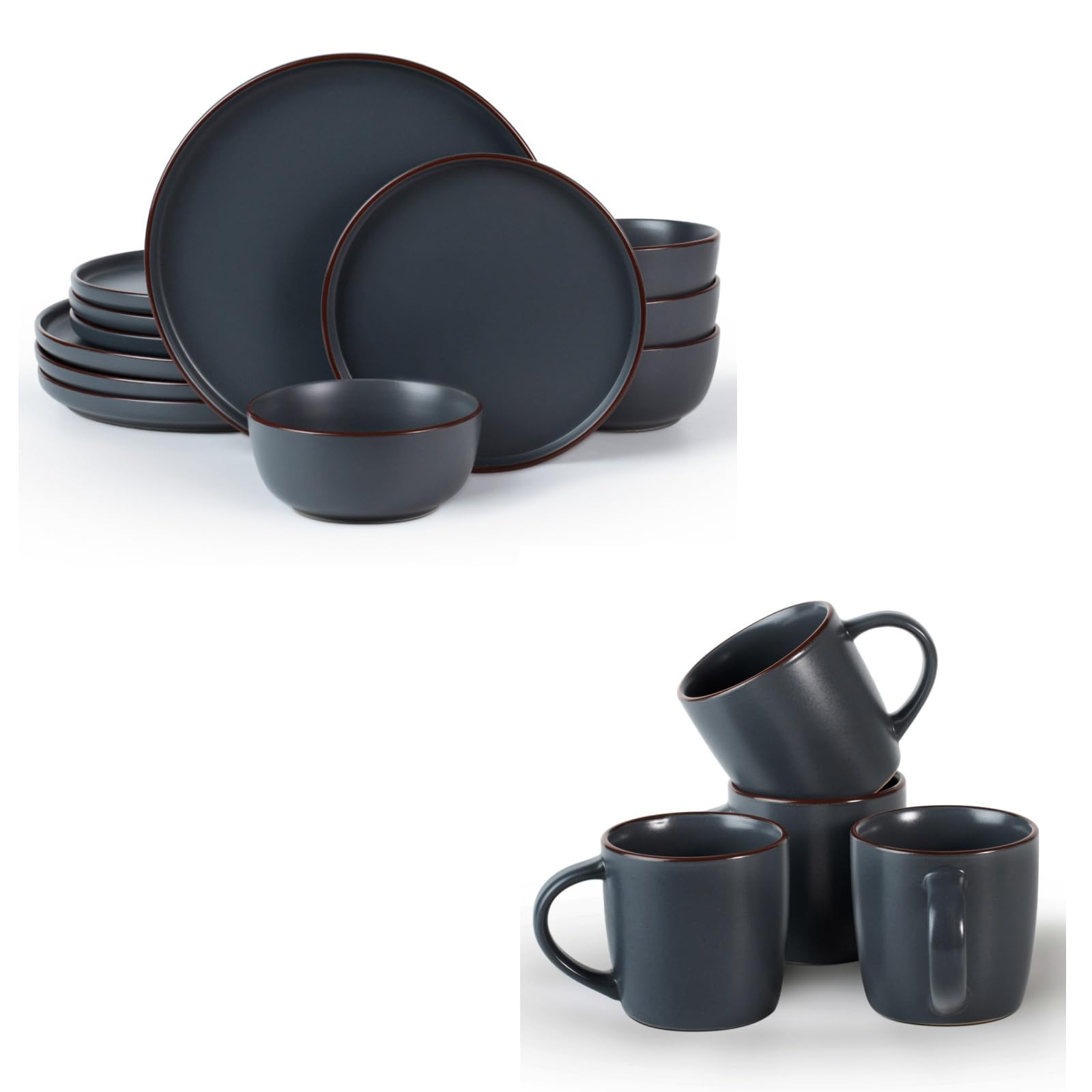 Amazon.com | Famiware Mercury 16 Pieces Dinnerware Set with Plates and ...