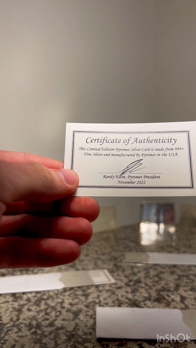 Watch The Patented .999 Silver Card by Pyromet on Amazon Live