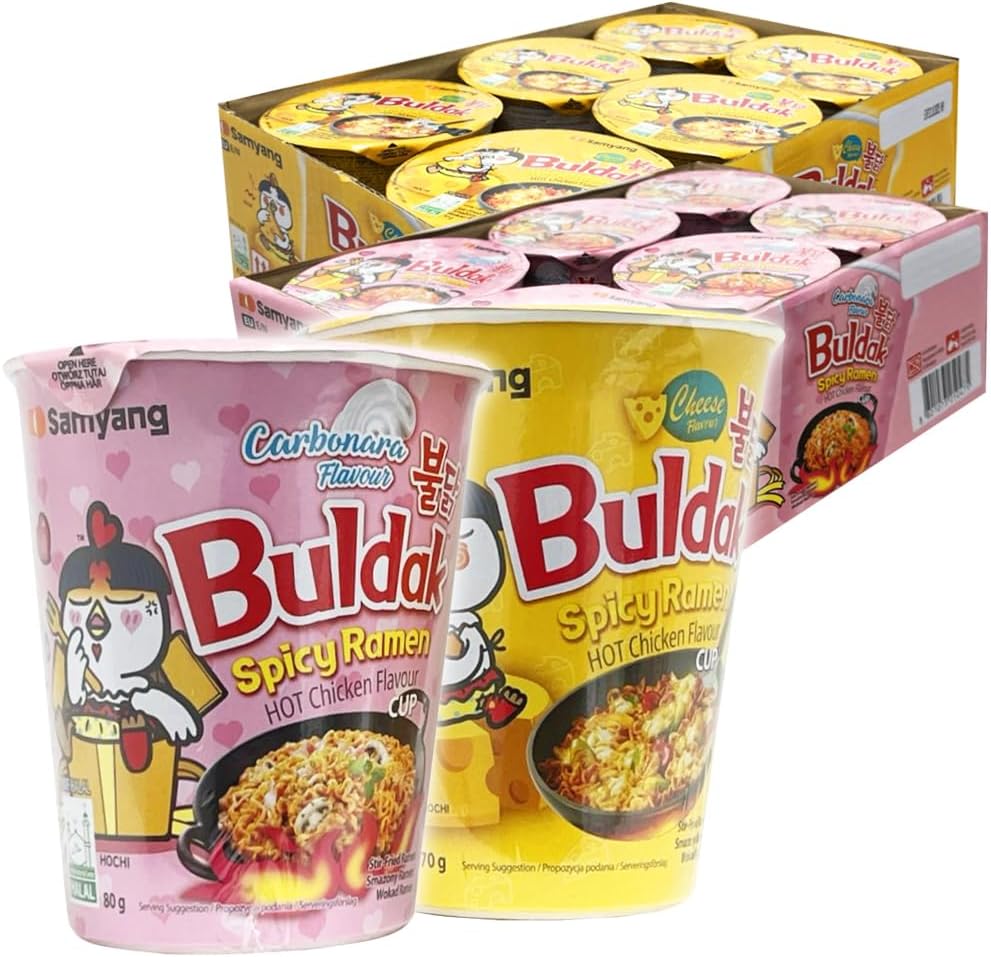 Samyang Hot Chicken Flavour Buldak Cup HALAL (12 Cups Assorted ...