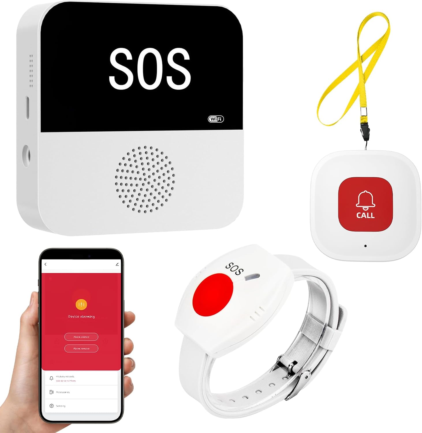 ALEENFOON Wireless Personal Alarms for Elderly WIFI Smart App Alert ...